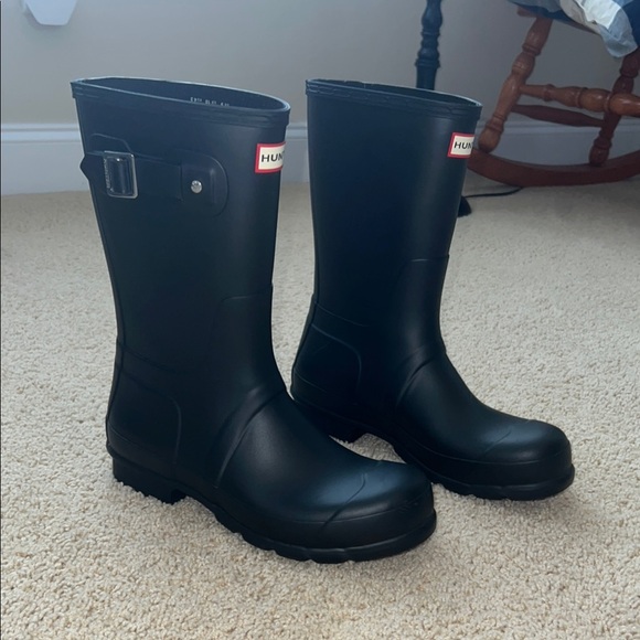 Hunter | Shoes | Mens Hunter Black Rain Snow Boots With Signature ...